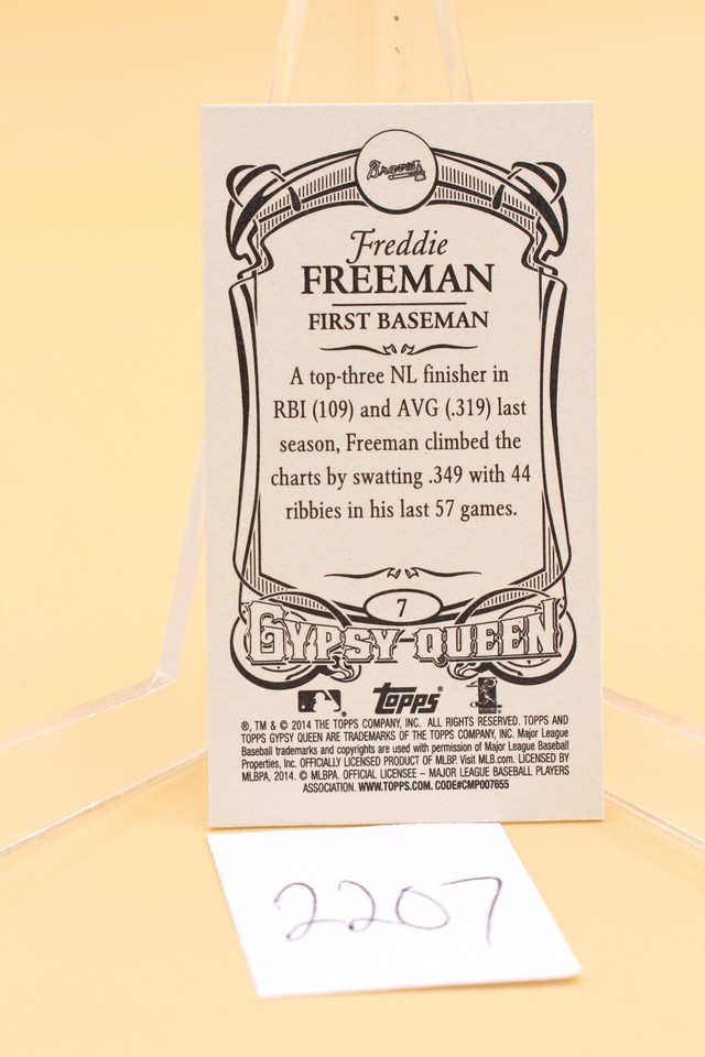 2014 Freddie Freeman Topps Gypsy Queen #7 B Variation Mini | eBay