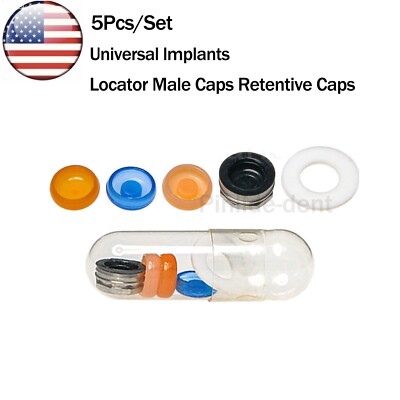 US Universal 5Pcs Dental Overdenture Implant Retention Caps Metal ...