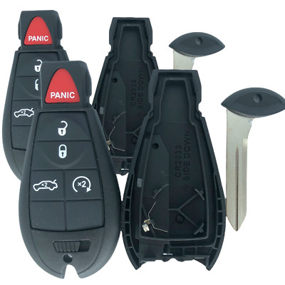 2 For Chrysler 300 Dodge Challenger 5 Buttons Smart Remote Key Case ...