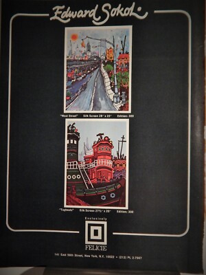 EDWARD SOKOL ART PIECE VTG ORIG 1977 ADVERTISEMENT | eBay
