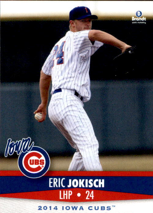 2014 Iowa Cubs Brandt #17 Eric Jokisch Virginia Illinois IL Baseball ...