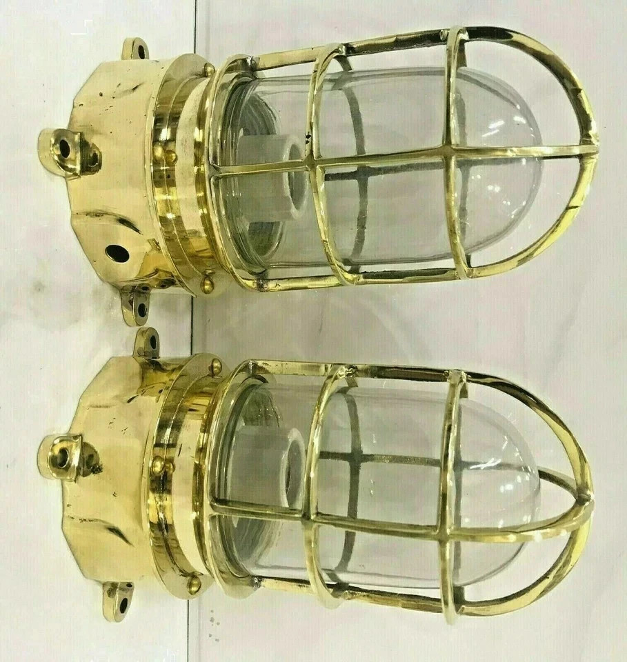 Nautical Antique Marine Brass Solid Ship Mount Bulkhead Passageway ...