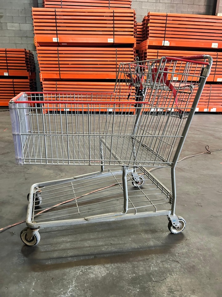 Commercial Metal Shopping Carts w/ Lower Rack | Heavy Duty | eBay