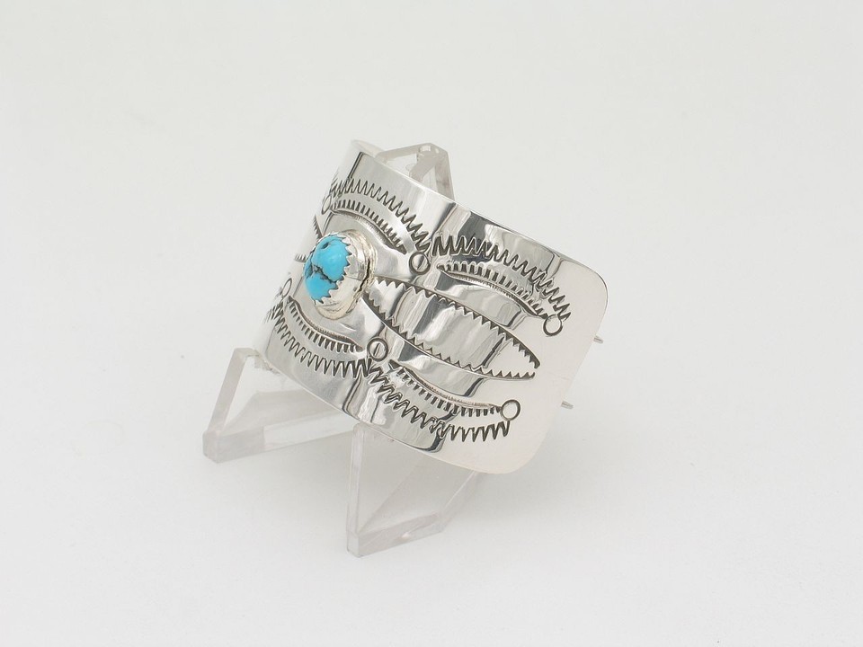 Native American Sterling Silver and Turquoise Navajo Handmade Ponytail ...
