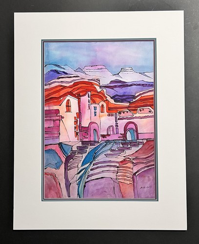 Sheila Spargo Matted Watercolor Artwork Titled "Night Glow" | eBay