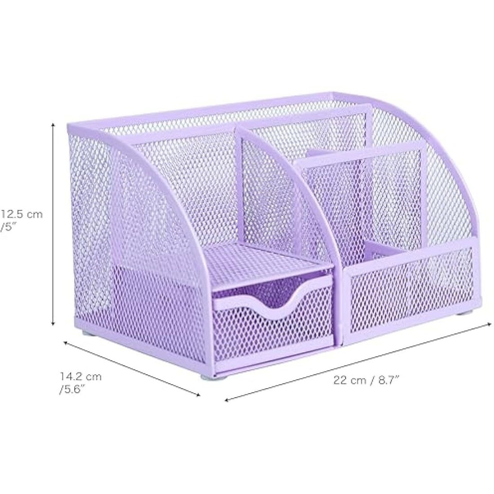 EXERZ Desk Organiser/Mesh Desk Tidy Caddy/Pencil Holder Multifunctional ...