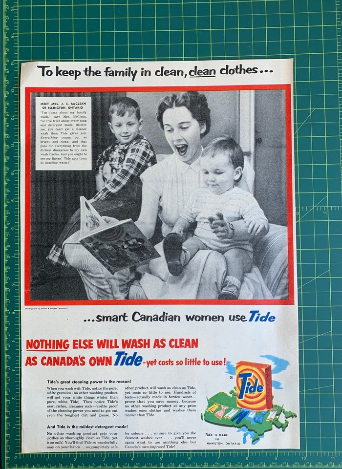 Vintage 1950s Canadian Tide Detergent Print Ad | eBay