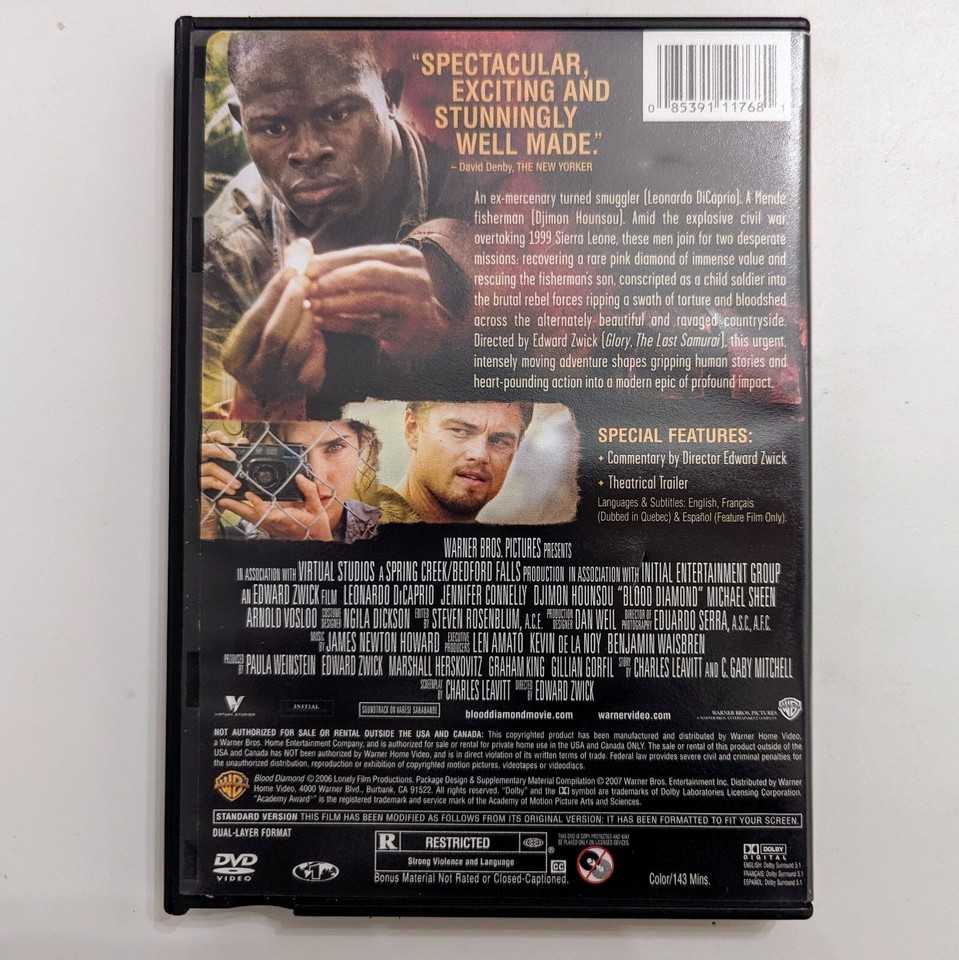 Blood Diamond (DVD Movie 2007, Full Screen) Leonardo DiCaprio, Jennifer ...