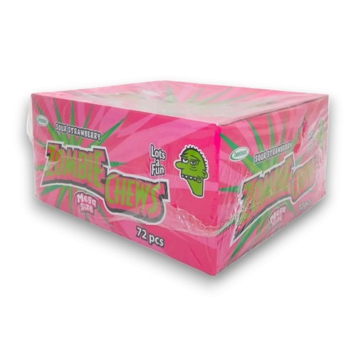 Sweetmans - Zombie Chews - Mega Size Sour Strawberry (Display unit | 72 ...