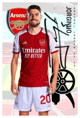 JORGINHO - ARSENAL PORTRAIT 2023/24 - 6x4 Signed Autograph Print PHOTO ...