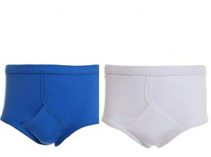 3 Men's Y Fronts Briefs 100% Cotton Int, Underwear / White & Blue,s S ...