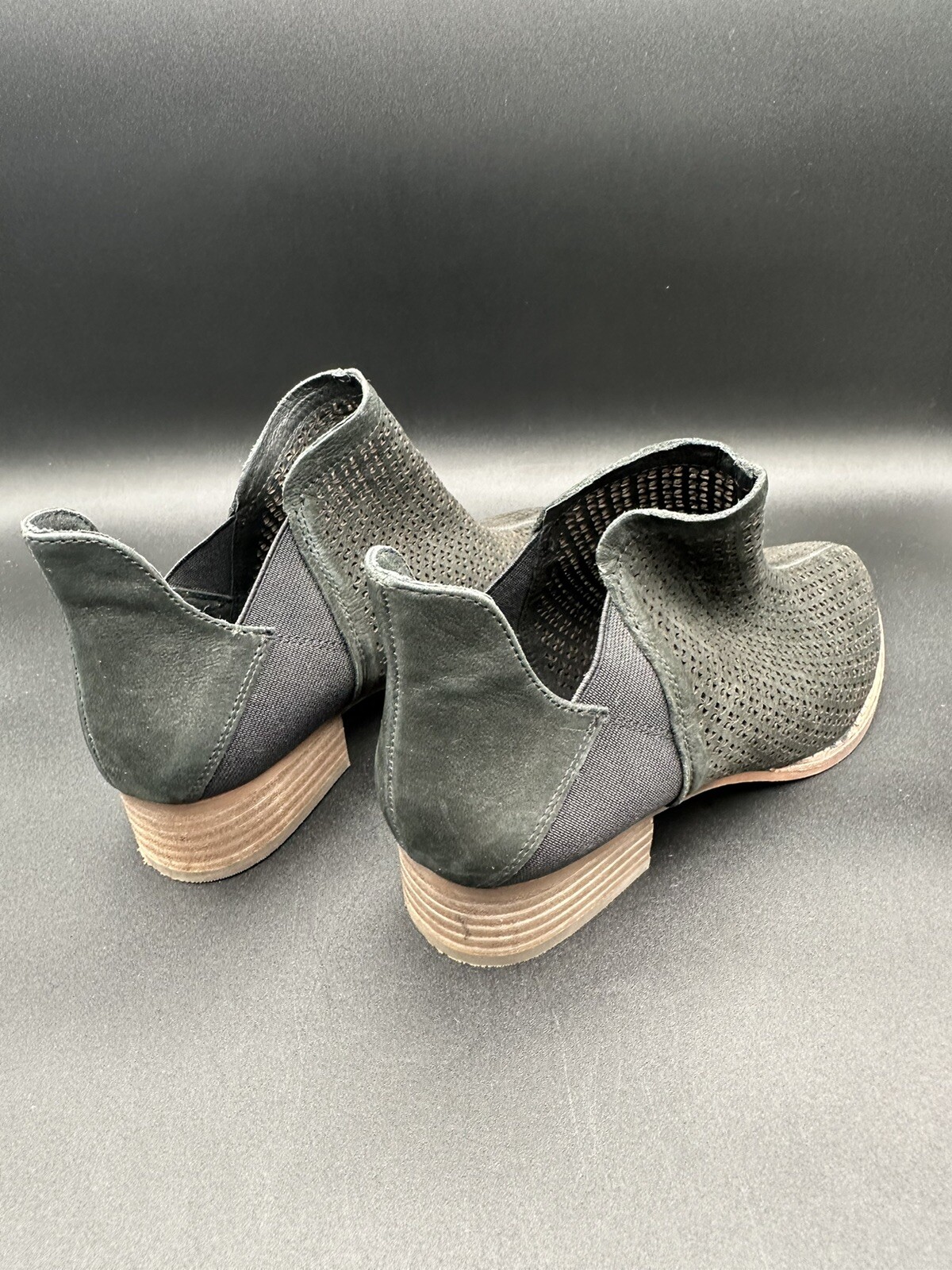 Vince Camuto Perforated Cut Out Black Suede Flat Bootie Women’s Size 7 ...