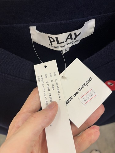 Comme des Garcons CDG play wool cardigan Size L Navy | eBay