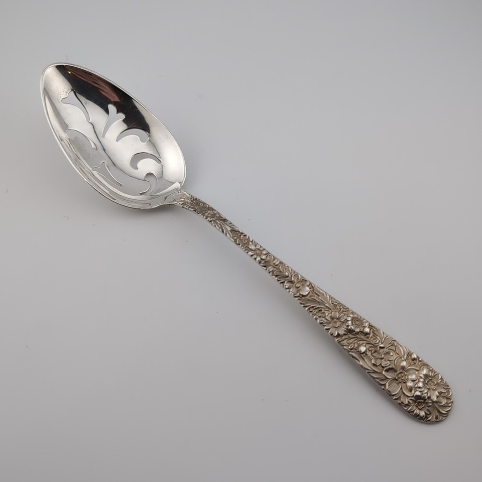 Kirk Repousse Sterling Silver Pierced Serving Spoon - 8 3/8" - No ...