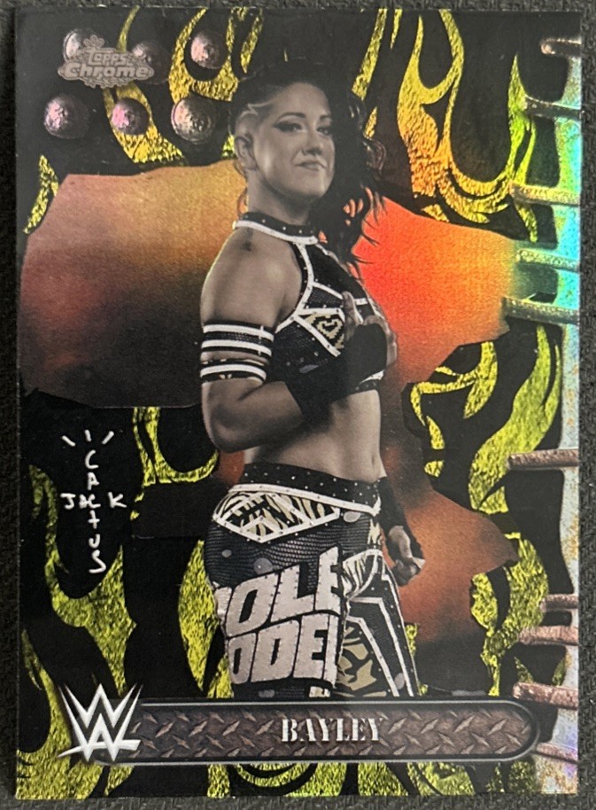 Bayley 2025 Topps Chrome WWE Cactus Jack x Wrestlemania #47 Gold Ray ...
