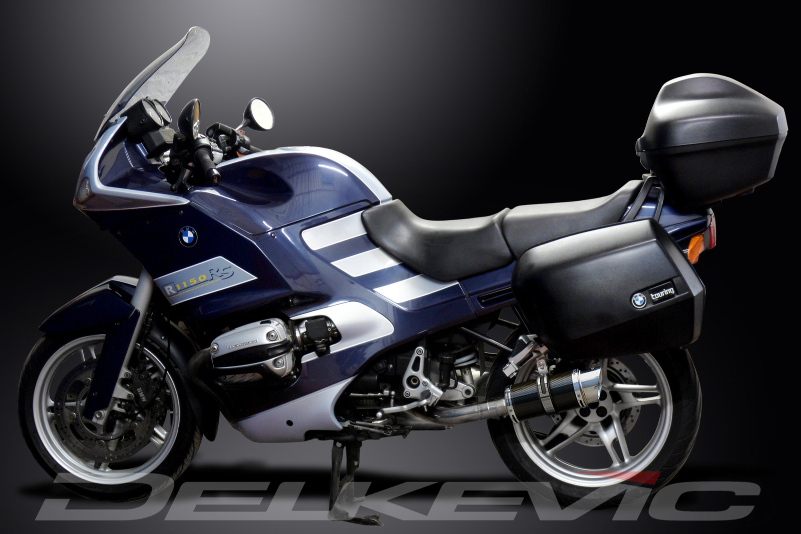 BMW R1100RT R1150RS 1993-2005 200mm ROUND CARBON SILENCER EXHAUST KIT ...