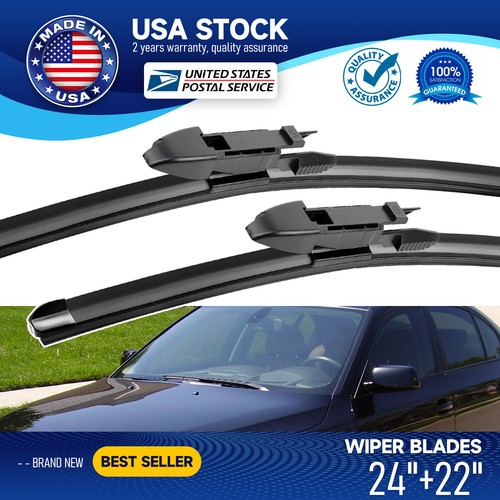 OEM Quality Streak-Free Spotless 24"+22" Front Windshield Wiper Blade ...