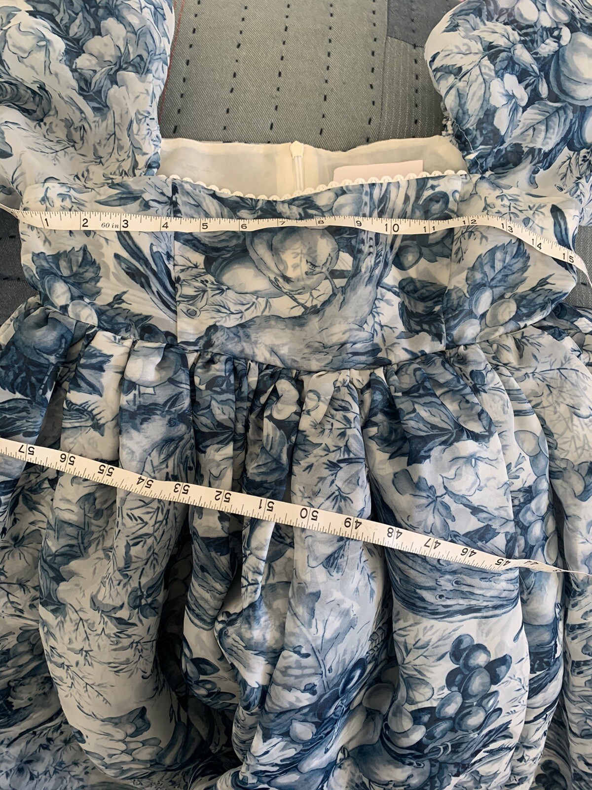 Selkie Louie Toile Puff Gown (Small, Old Size Chart)💙 Blue Floral ...