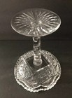 Cut Crystal Clear Hobstar Cane Saw Tooth Tall Pedestal Bowl Compote ...