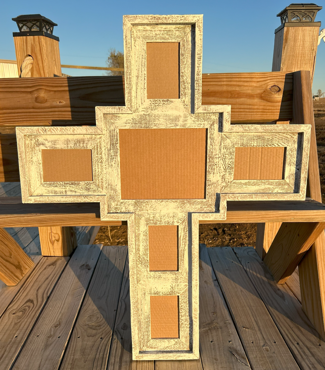 Engraved Wooden Cross Picture Frame Colorful Butterfly Frame,