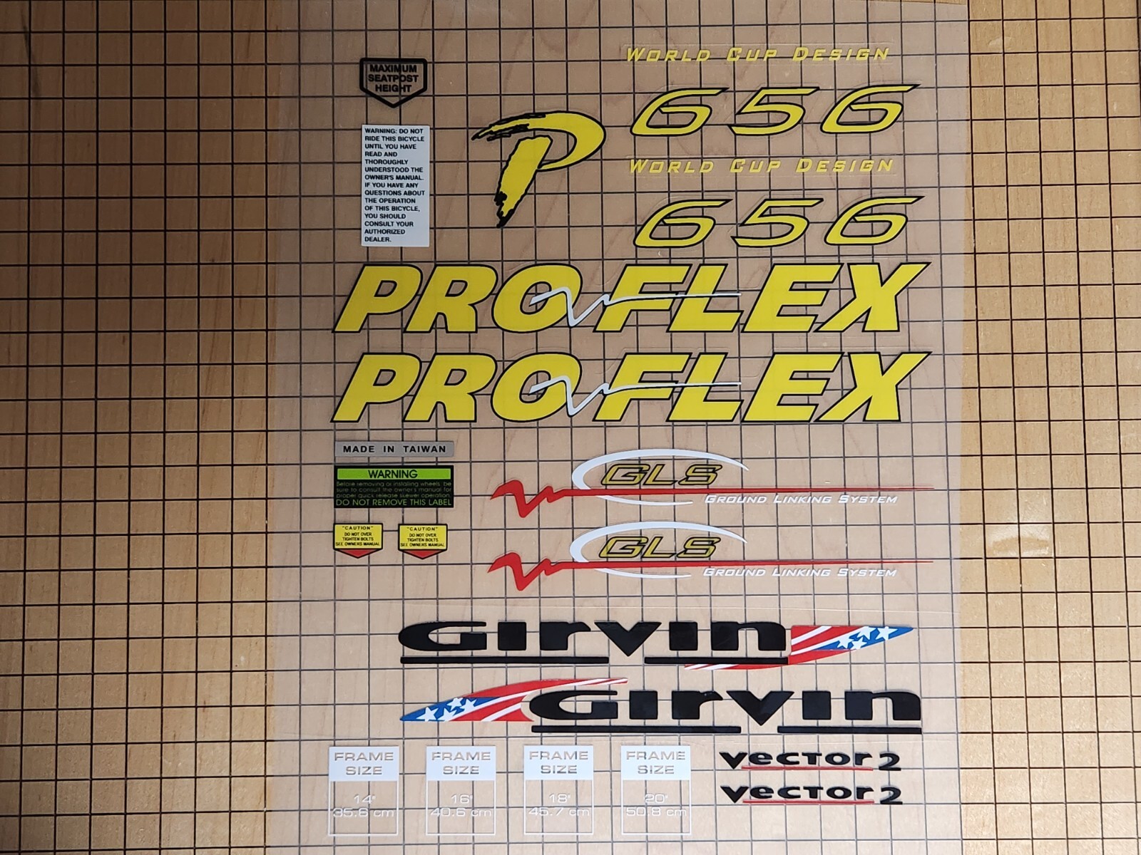 Sticker Decal Set fits ProFlex 656 with Girvin Vector 2 Fork | eBay