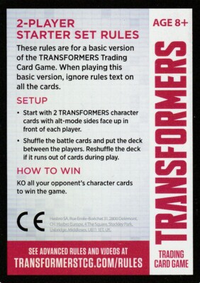Transformers TCG: 2-Player Starter Set Rules [Moderately Played] from set Wave 1 | eBay