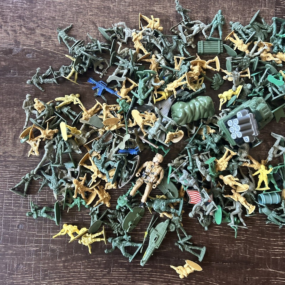 Lot of 1.6 Pound Green Plastic Army Men 1" Inch Bulk Action Figures Toy ...