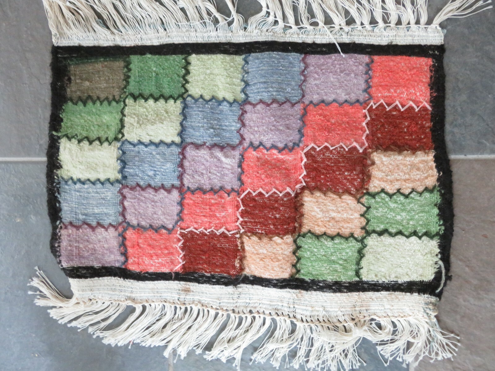 Kilim Flat Woven wool mat rug wall hanging nubby texture 15 x 22 | eBay