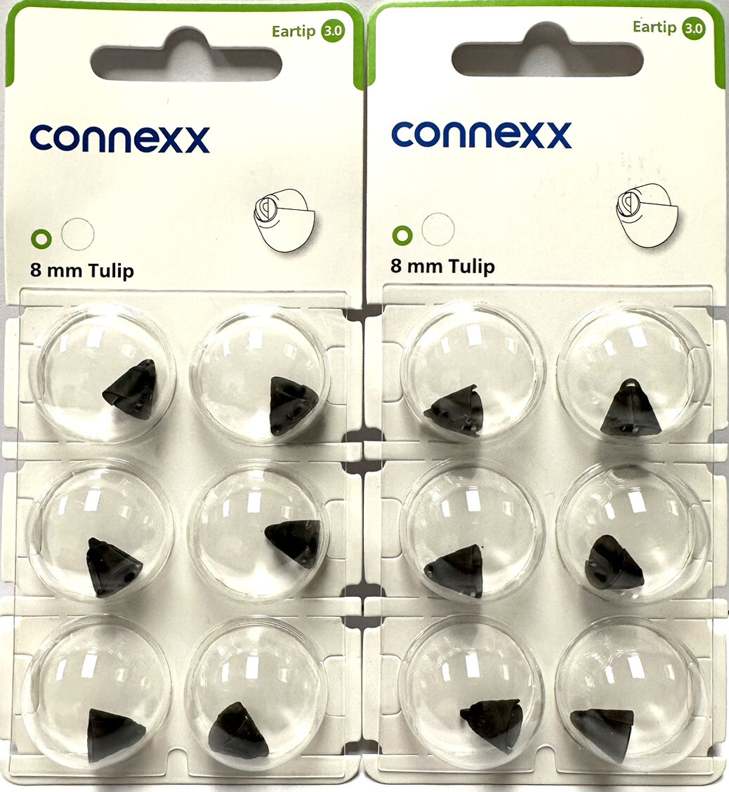 2 Pack 8mm Tulip Connexx 3.0 Eartip Dome. Fits Signia Rexton Widex ...