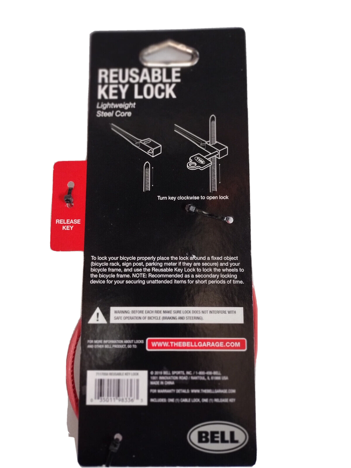 NEW Bell Reusable Lightweight Steel Core Zip Tie Key Lock w/ Key | eBay