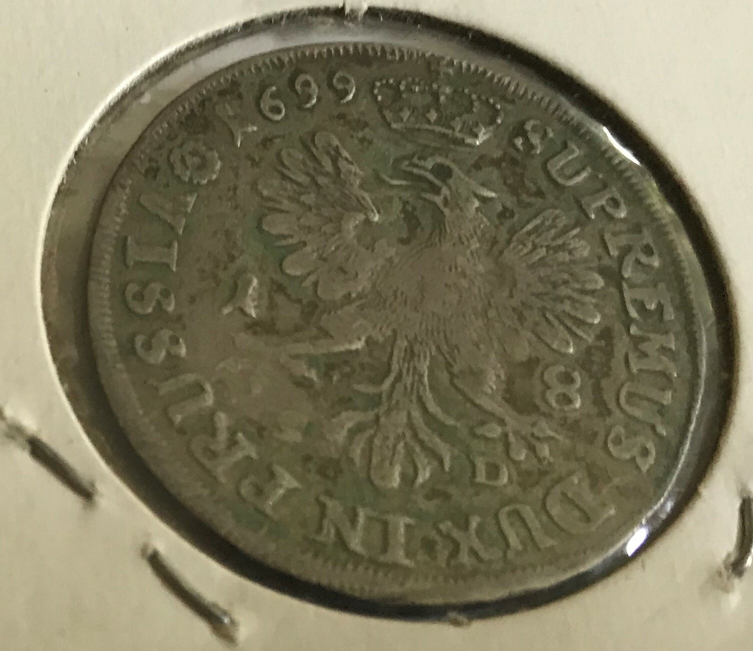 German States 1699 Brandenburg Prussia 18 Groschen silver coin V. Fine ...