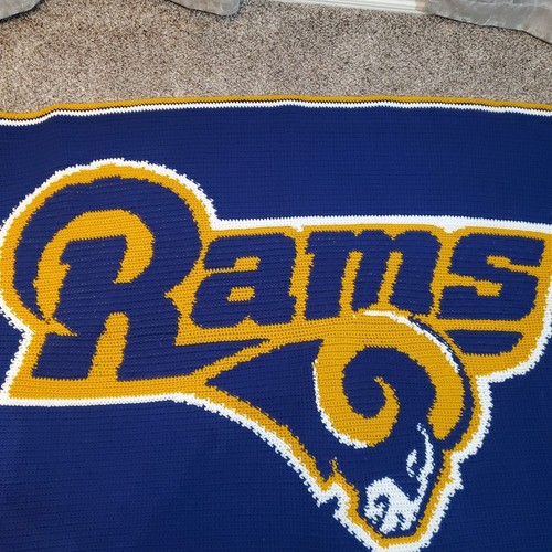 Must-Have for Rams Fans – Handmade Crochet Blanket (70" x 41") 🏈💙💛 | eBay