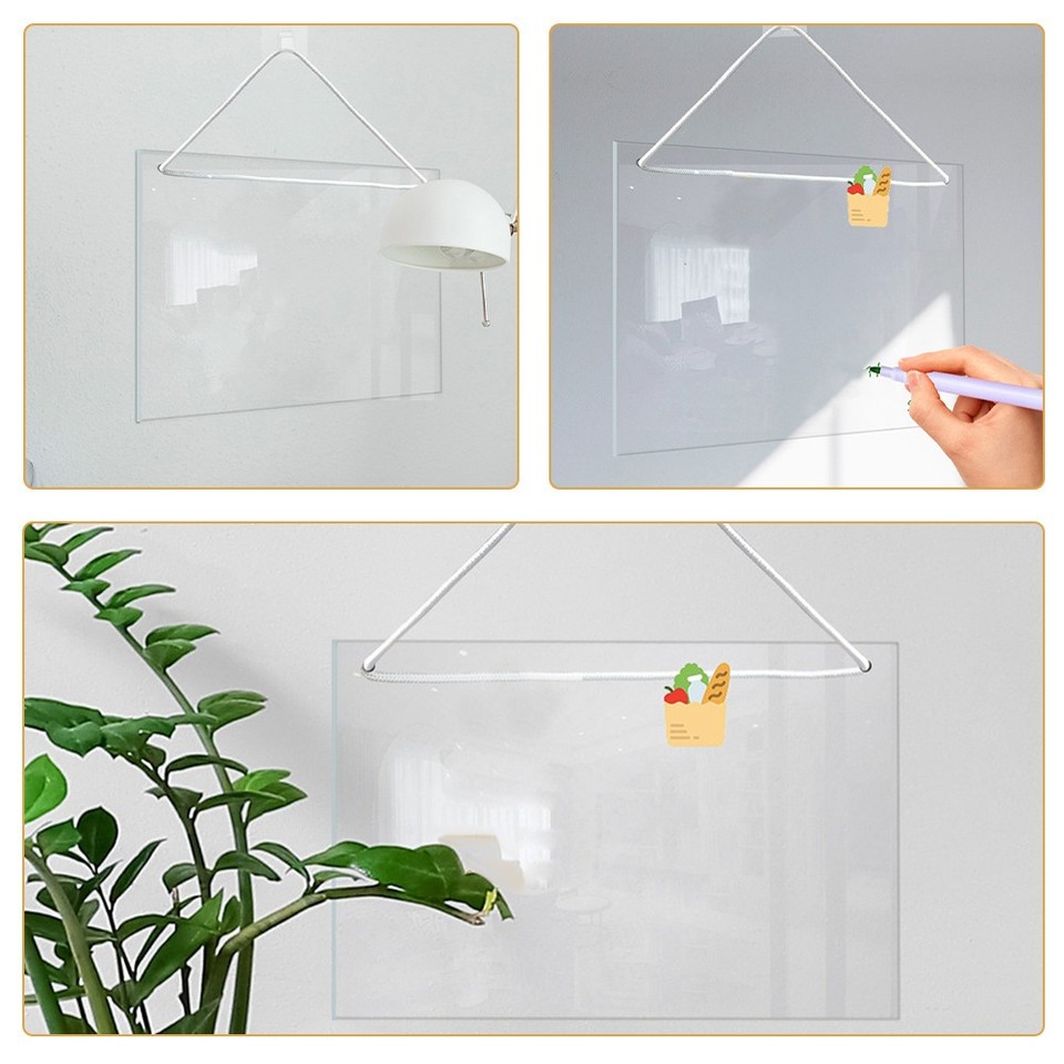 2 Pcs Personal Dry Erase Board Hanging Message Writing Clear Memo ...