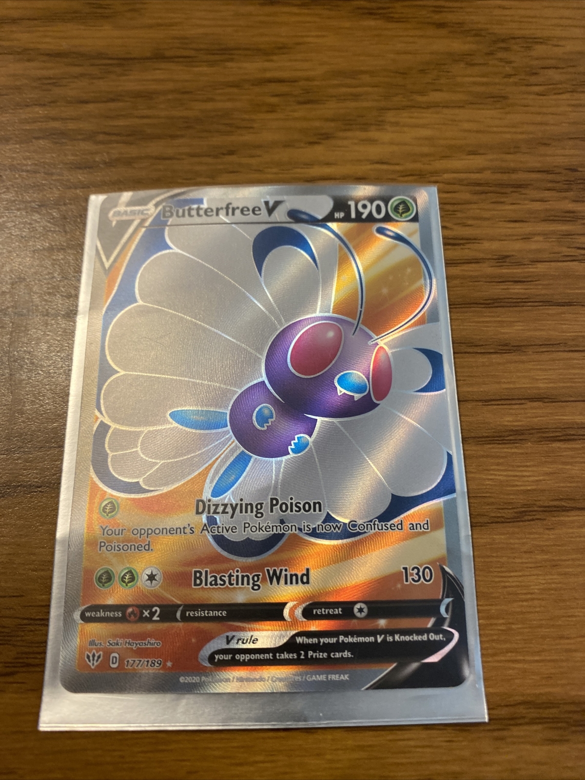 Pokémon TCG Butterfree V Darkness Ablaze 177/189 Holo Full Art | eBay