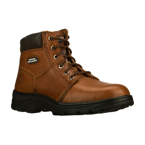 Skechers Mens Workshire Steel Toe Work BOOTS Brown Size 9 Once for sale ...