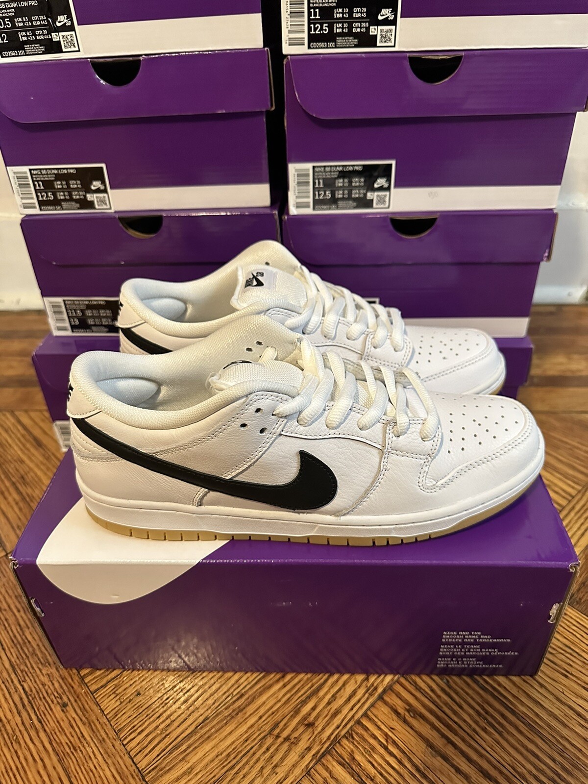 Nike SB Dunk Low Pro White Gum Bottom Size 10 - 14 — CD2563 101 | eBay