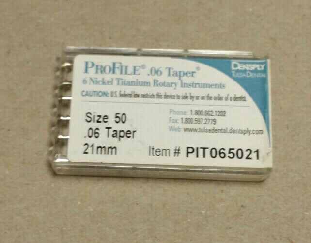 Dentsply Profile Nickel Titanium Rotary Instrument Size 50 .06 Taper ...
