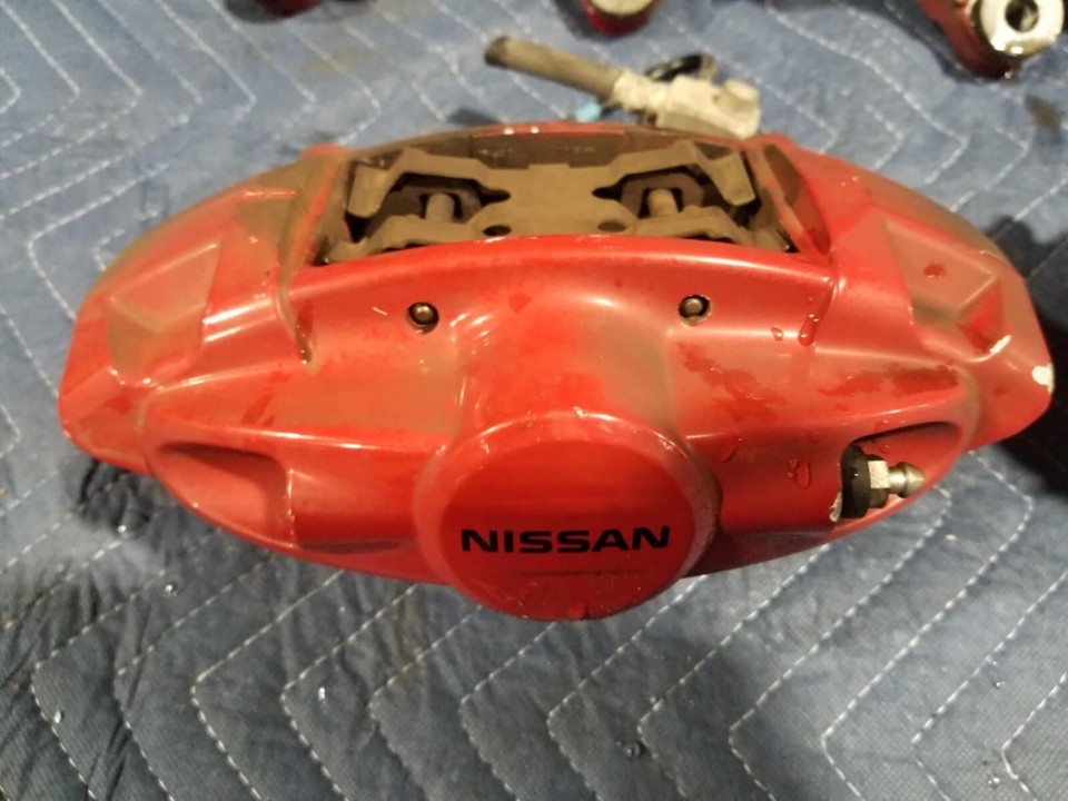 2009-2020 NISSAN 370Z AKEBONO BREMBO BRAKE CALIPER SET OF 4 RED SET OEM ...