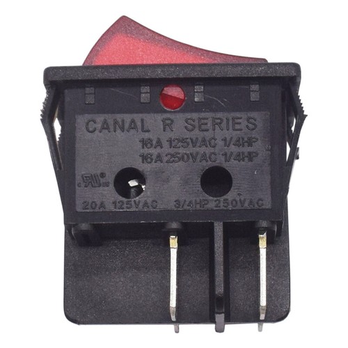 1PC CANAL R SERIES 4-pin 16A 125VAC/250VAC 1/4HP Black&Red Rocker ...