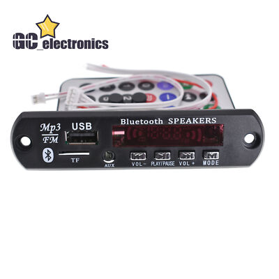 Wireless Bluetooth 12V MP3 WMA Decoder Board Audio Module USB TF Radio ...