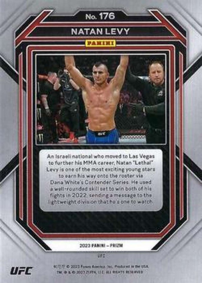 Natan Levy RC 2023 Panini Prizm UFC #176 ROOKIE MMA Vertical ID:69091 ...