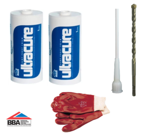 ULTRACURE DPC DAMP PROOF / PROOFING INJECTION CREAM KIT ( 2 x 1 Litre ...