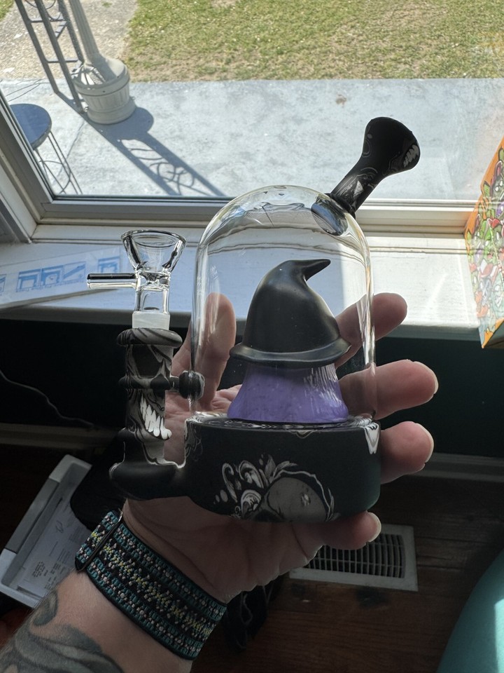 Bong Halloween Witch Skull Spin Hookah Smoking Water Pipe Bong bubbler ...