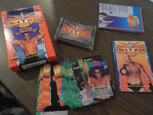VTG. WCW NITRO TRADING CARD GAME UNOPENED PACK 40 LOOSE CARDS INSERTS ...