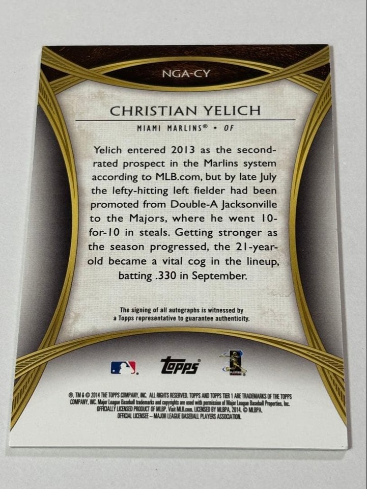 YELICH!! Young YELICH 5 pieces limited red ink AUTO card 2014 | eBay UK