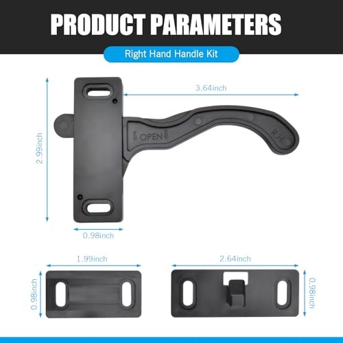 1 Set RV Screen Door Latch, 3.64" x 2.99" Screen Door Right Hand Handle ...