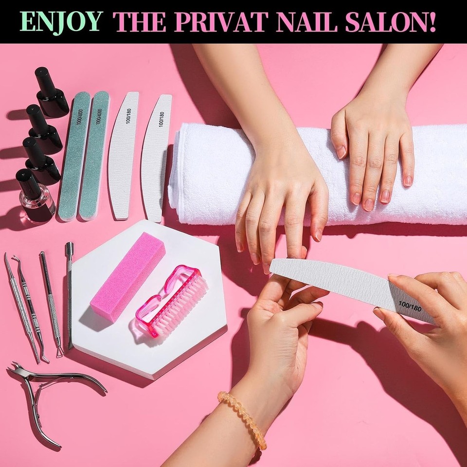 Nail Care Kit, Nail Files 100/180, Nail Buffer Block, Cuticle Nippers ...