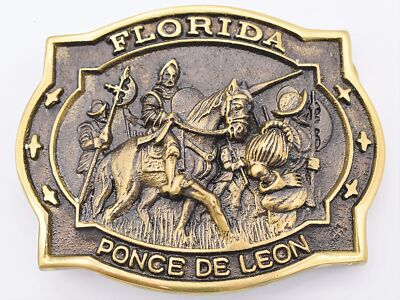 Florida Ponce De Leon Explorer Conquistador Solid Brass 80s Vintage ...