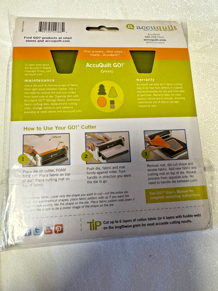 Trees x 3 Accuquilt GO cutting die NEW | eBay