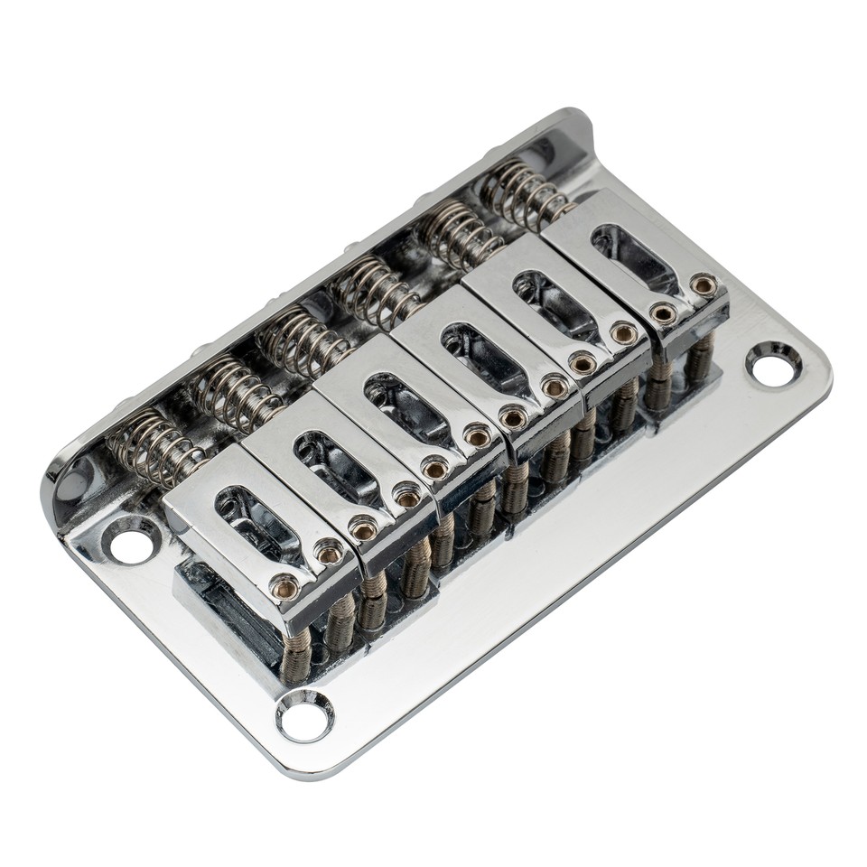 Musiclily Chrome 52.5mm Fixed Hardtail Bridge For 6 String Fender Strat ...